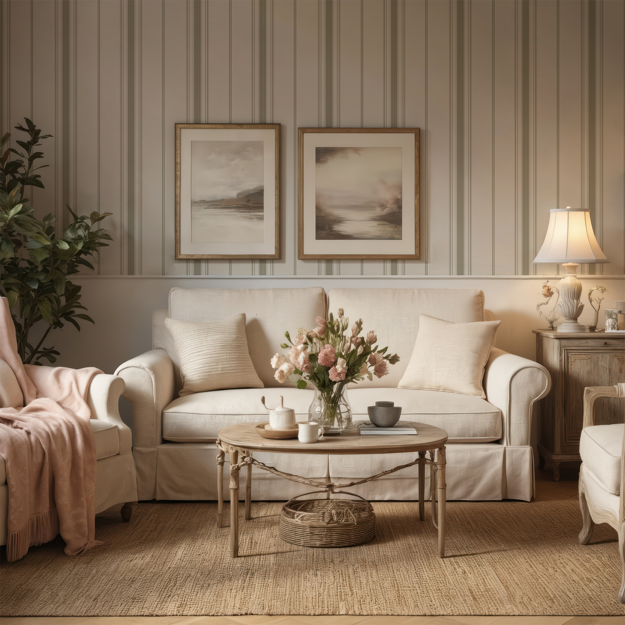 William | Textured Multi Stripe Wallpaper by Claret & Key