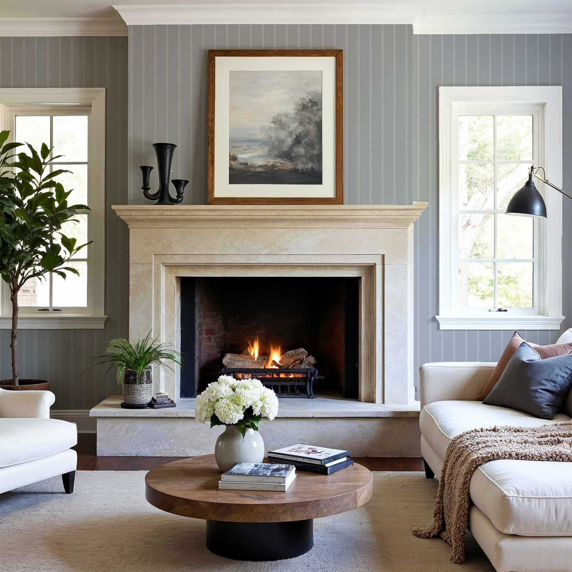 Victor | Simple Vertical Striped Wallpaper by Claret & Key