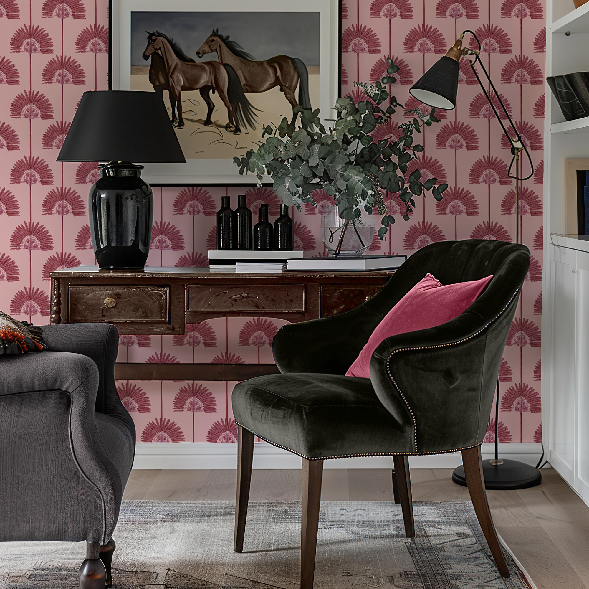 Augusta | Luxurious Palm Tree Patterned Wallpaper by Claret & Key